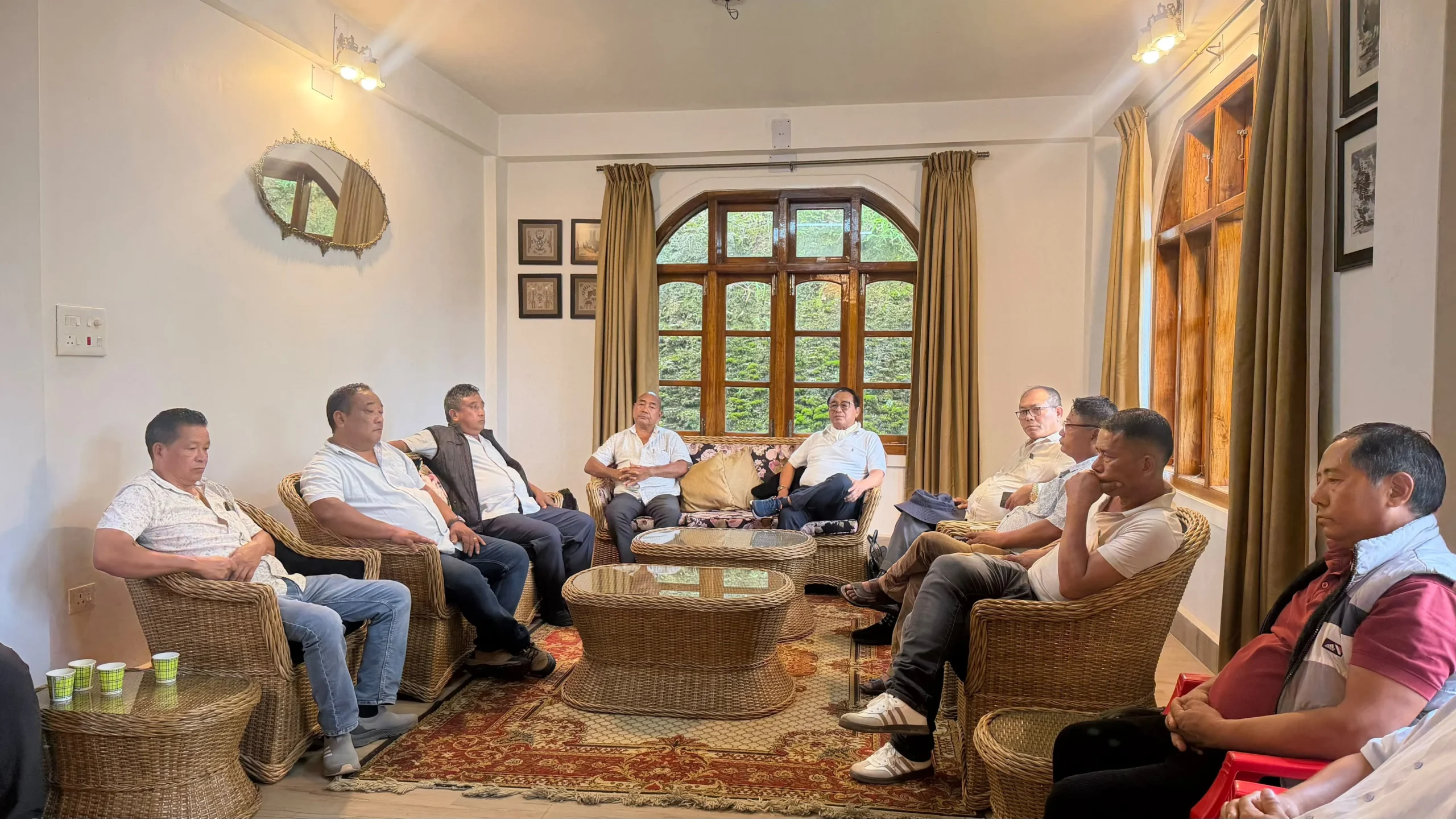 Advisor T.N. Mannen reviews impur piggery project